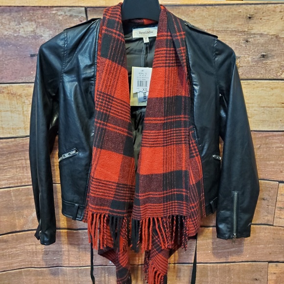 Rewind | Jackets & Coats | Nwt Rewind Leather Jacket With Scarf Size Xs ...